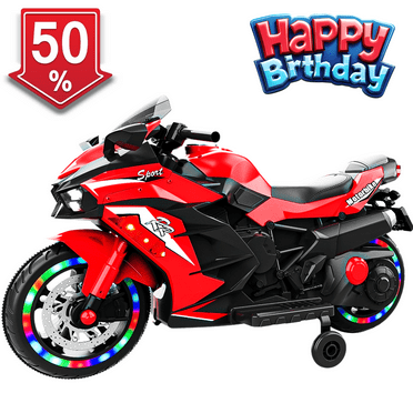 Lakecy 12V Motorcycle for Kids, Electric Motorcycle with LED Lights ...