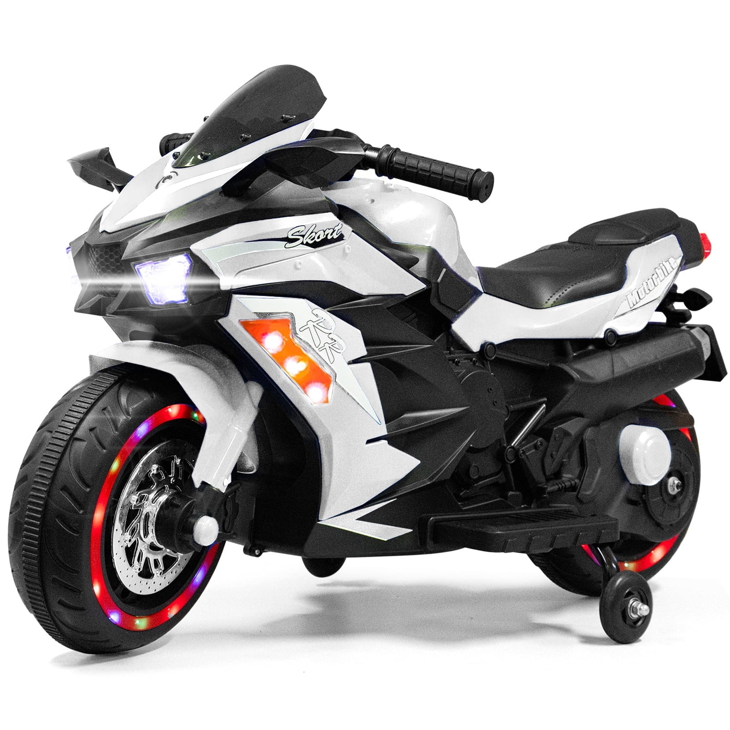 HNH 12V Kids Motorcycle, Ride on Motorbike for Toddler with Lights ...