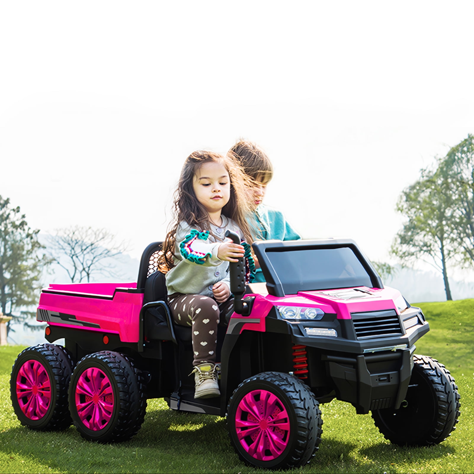 HNH 24V Seater Ride on Truck with Remote Control, Kids Ride on Tractor ...