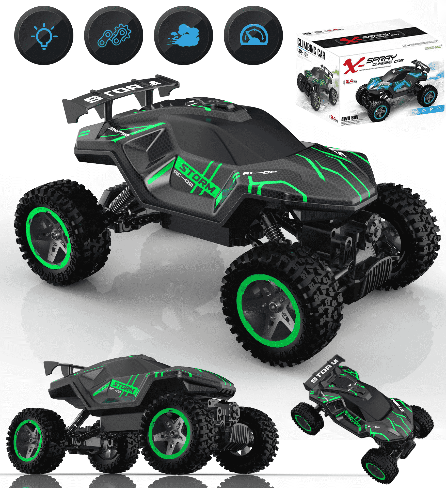 HNH 1:16 RC Monster Truck, 25+Km/H High-Speed Remote Control Car, All ...
