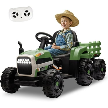 24V Kids Ride on Tractor-2.0, Battery Powered Kids Electric Tractor Toy ...