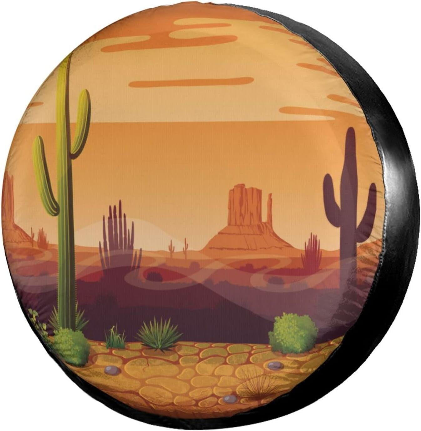 Hnian Desert Cactus Spare Tire Cover Dust Proof Wheel Tire Cover Fit