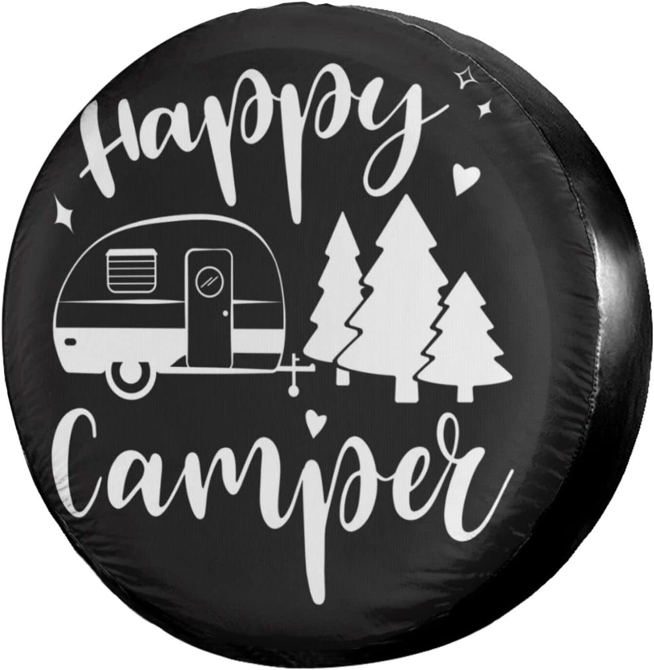 Hnian Happy Camper Camping Spare Tire Cover Dust Proof Wheel Tire Cover
