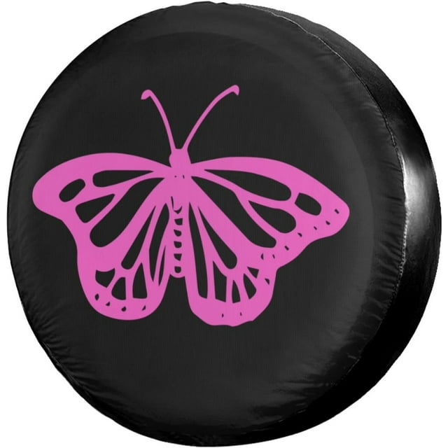 Hnian Pink Butterfly Spare Tire Cover Dust Proof Wheel Tire Cover Fit