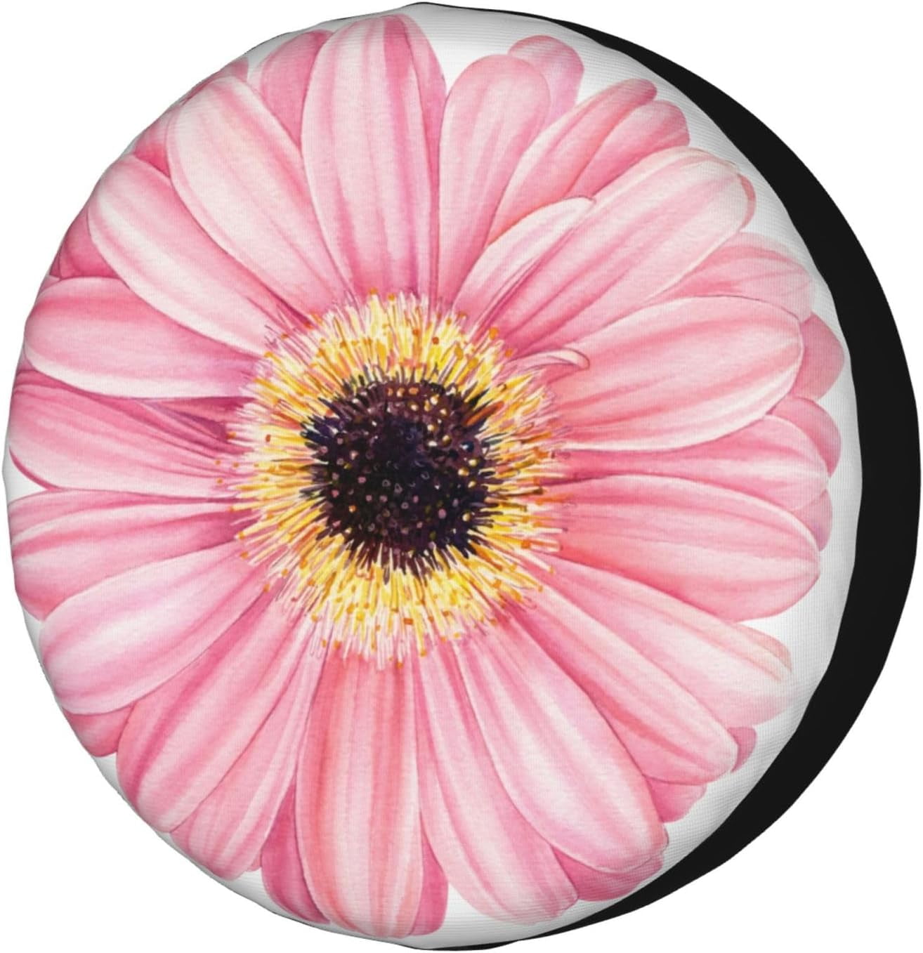 Hnian Pink Daisy Flower Spare Tire Cover Dust Proof Wheel Tire Cover