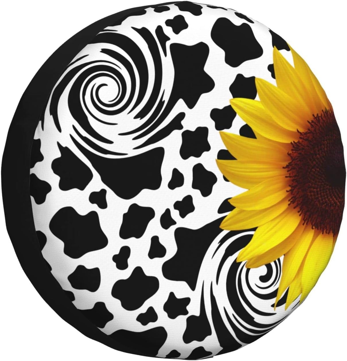 Hnian Sunflower Cow Print Spare Tire Cover Wheel Cover Fit Trailer Rv
