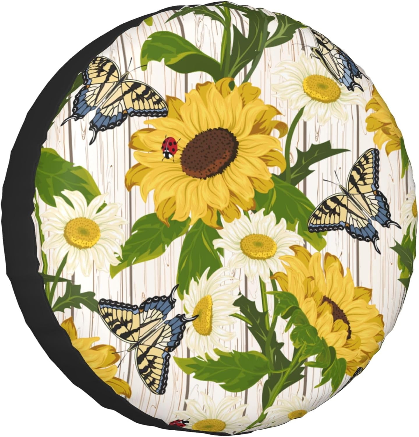 Hnian Sunflowers Skulls Spare Tire Cover Protectors Weatherproof Wheel