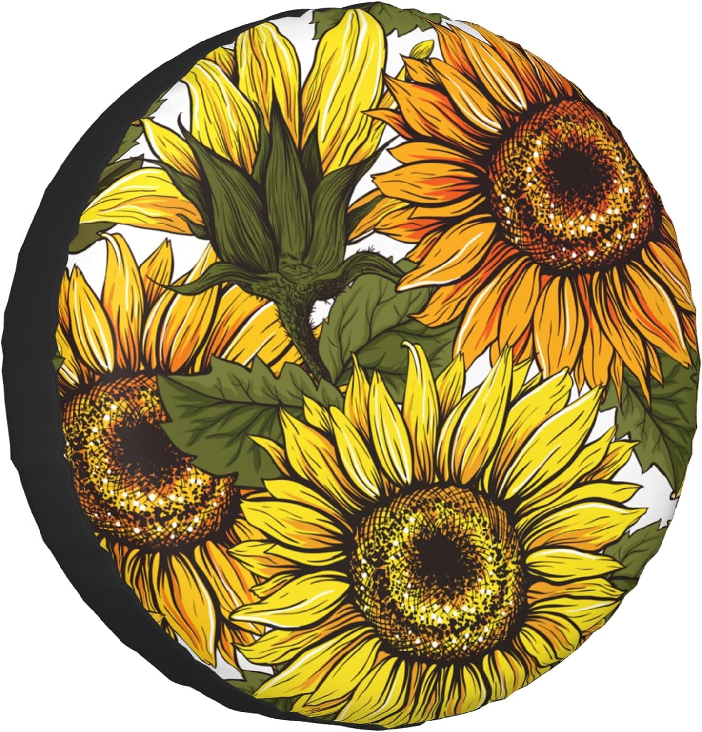Hnian Sunflowers Skulls Spare Tire Cover Protectors Weatherproof Wheel