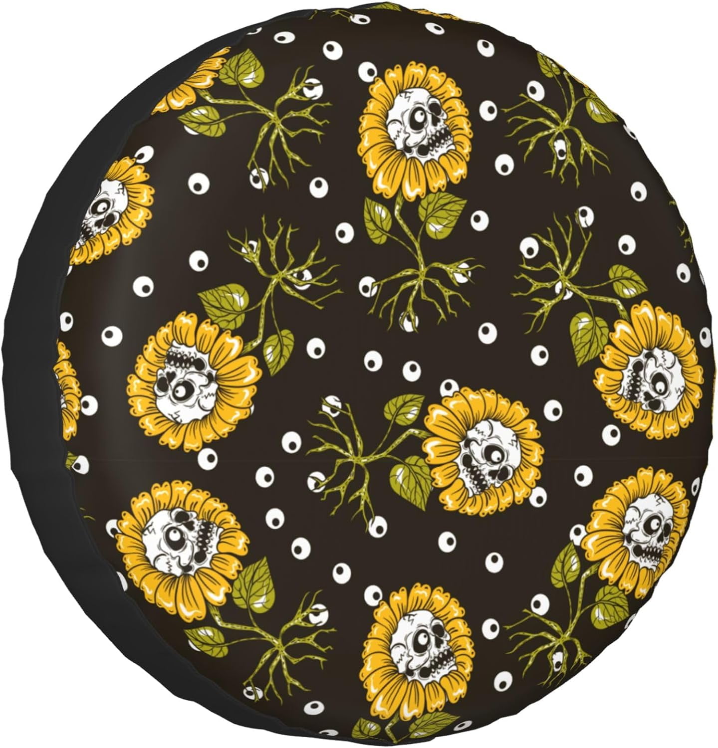 Hnian Sunflowers Skulls Spare Tire Cover Protectors Weatherproof Wheel