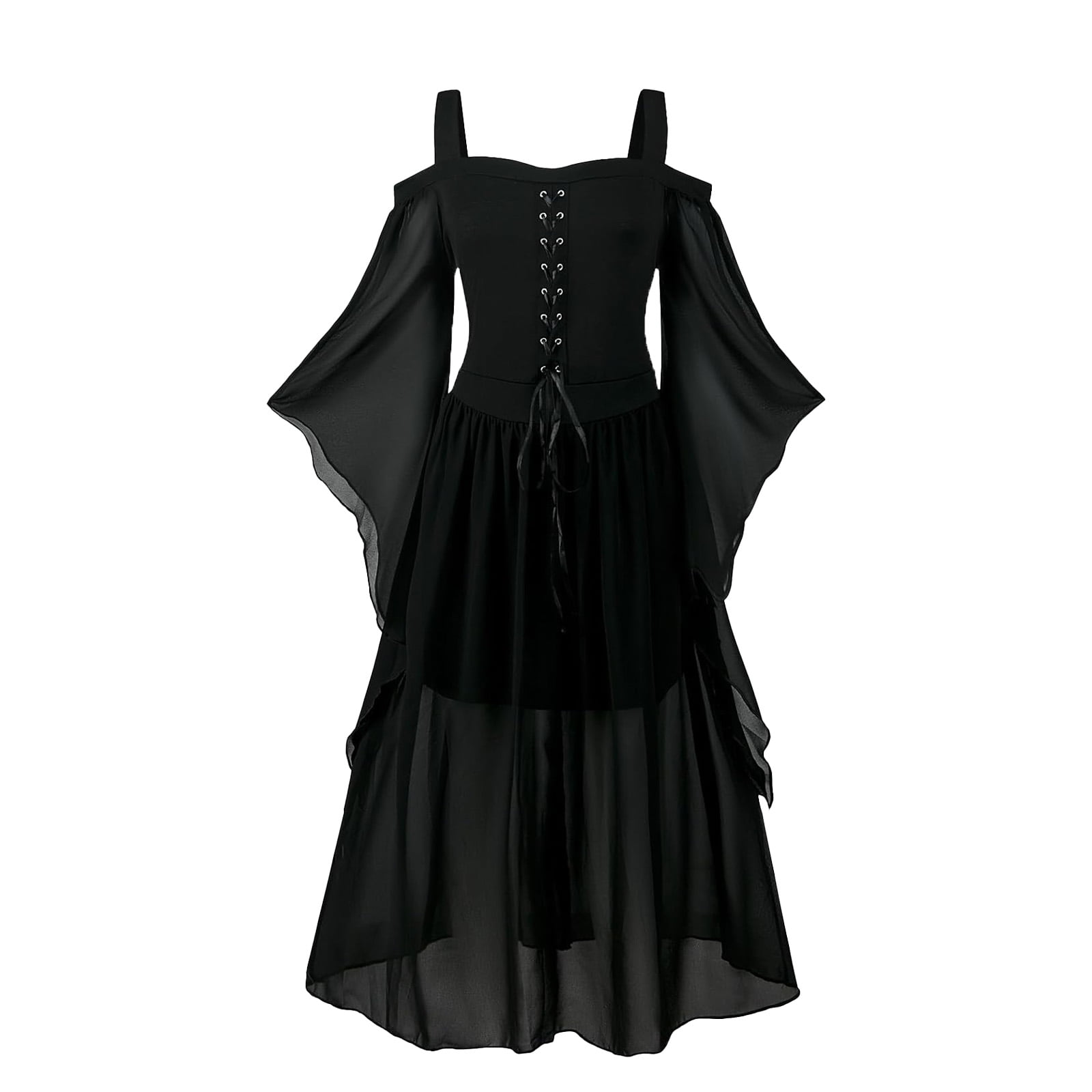 HNKMDK Adult Women's Medieval Dress Renaissance Retro Gothic Bell ...