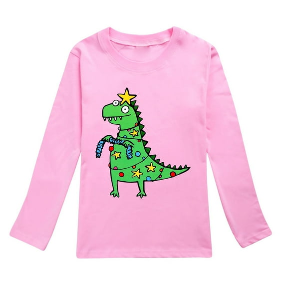 HNMKIU Adorable Cartoon Dinosaur Print Long Sleeve Tee for Toddler ...