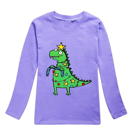 HNMKIU Adorable Cartoon Dinosaur Print Long Sleeve Tee for Toddler ...