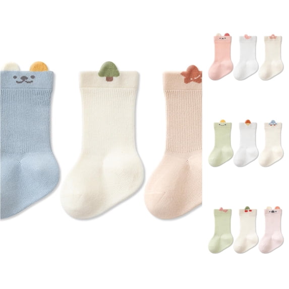 HNMKIU Baby Socks for Learning Walk with Soft Sole Grip Indoor Comfort ...