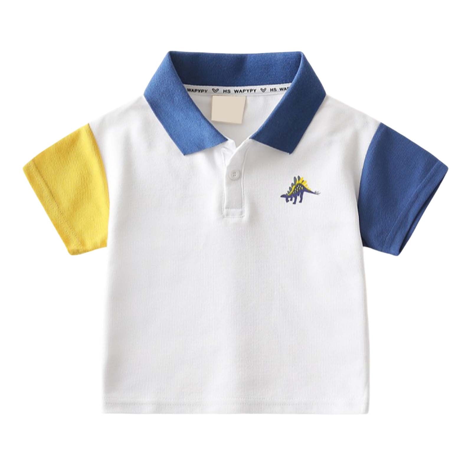 HNMKIU Boys Casual Short Sleeve Shirt with Fashion Flip Collar and ...