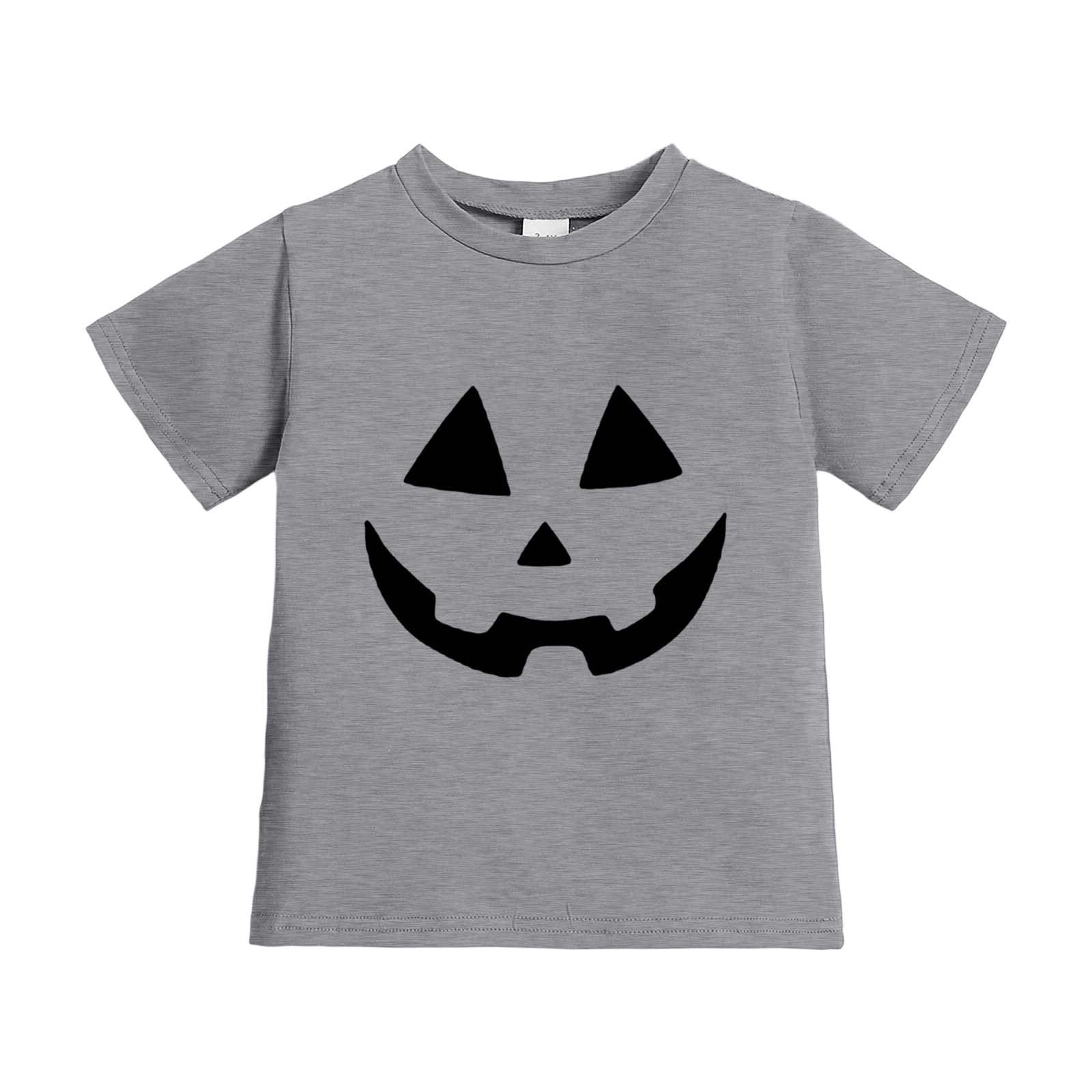 HNMKIU Boys Halloween Pumpkin Face Print Long Sleeve Tee Shirt ...
