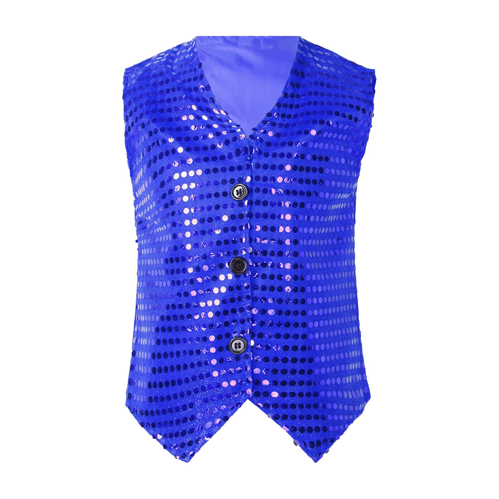 HNMKIU Boys Performance Stage Show Glitter Sequin Vest Top Shiny ...