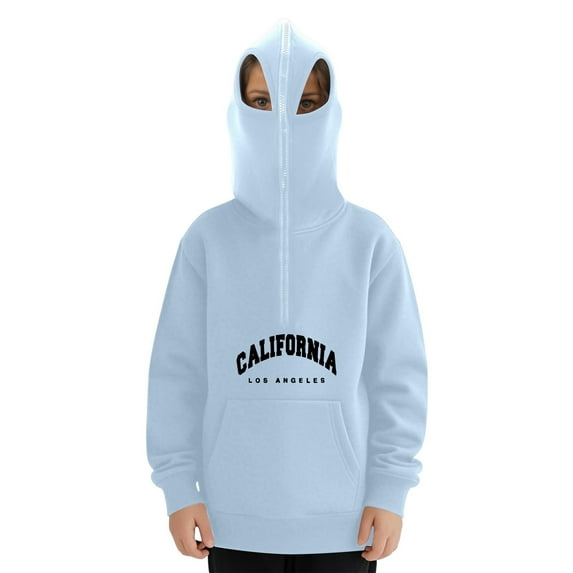 HNMKIU Boys Zip Up Hoodie Letter Print Pullover Hooded Sweatshirt with ...