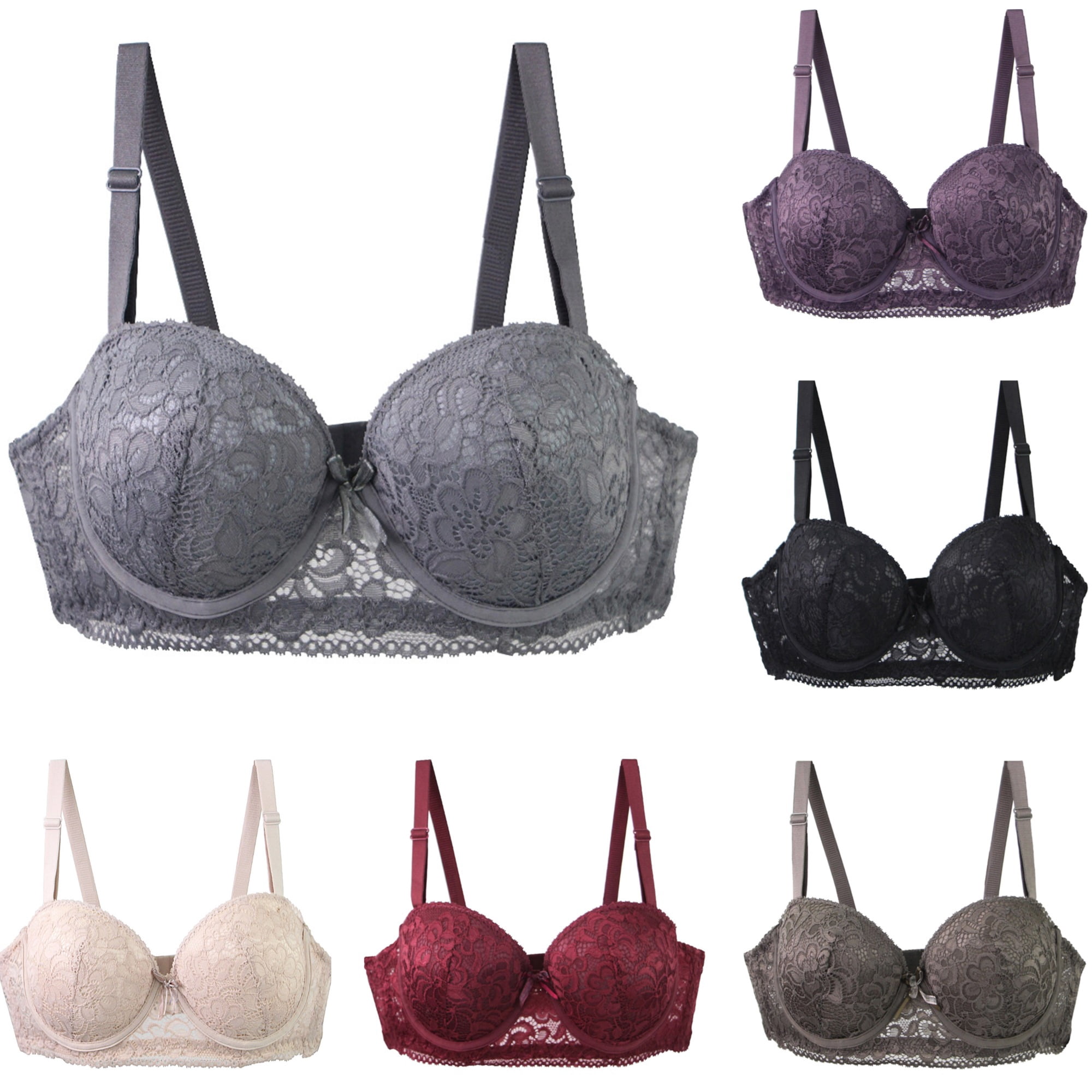 HNMKIU Bras for Women Solid Daily Casual Fashion Underwire Bra Full ...