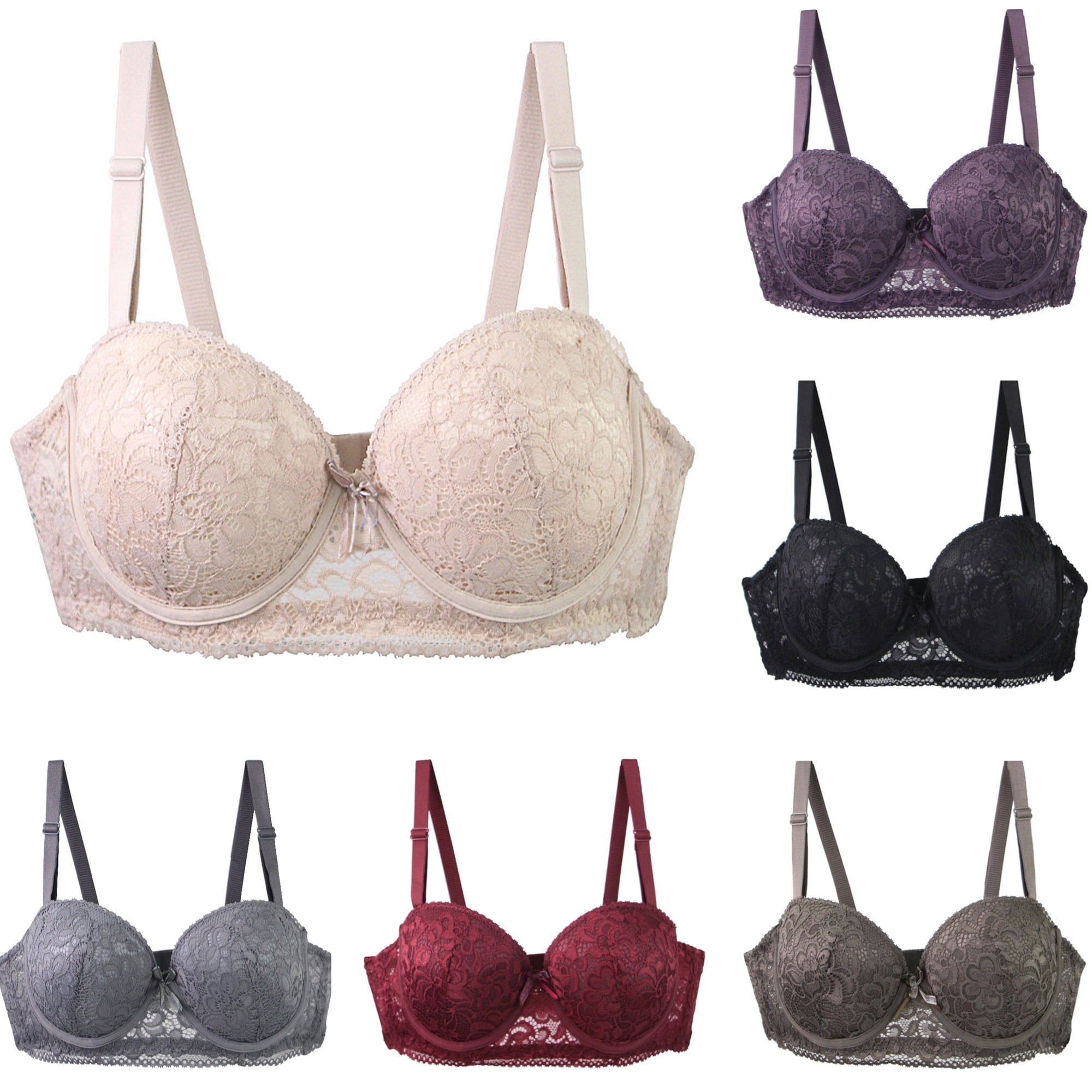 HNMKIU Bras for Women Solid Daily Casual Fashion Underwire Bra Full ...