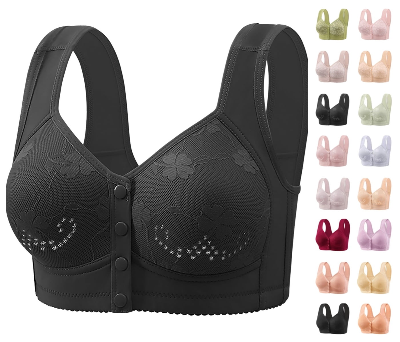 HNMKIU Bras for Women Thin Wide Straps Solid Comfort Soft Cotton ...
