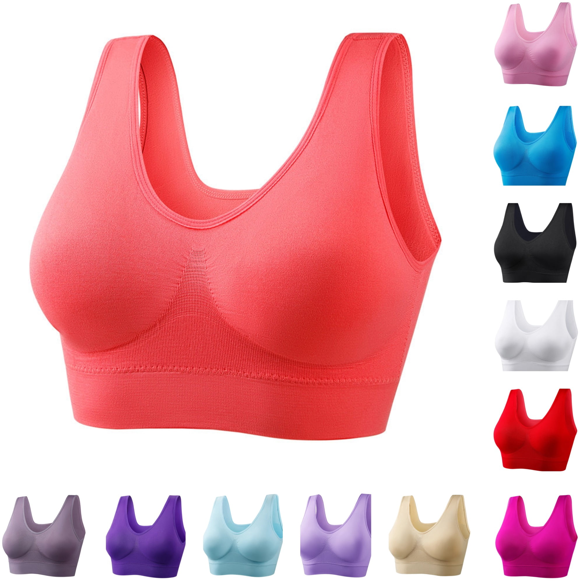 HNMKIU Bras for Women Wireless Seamless Adjustable Daily Bra Light ...