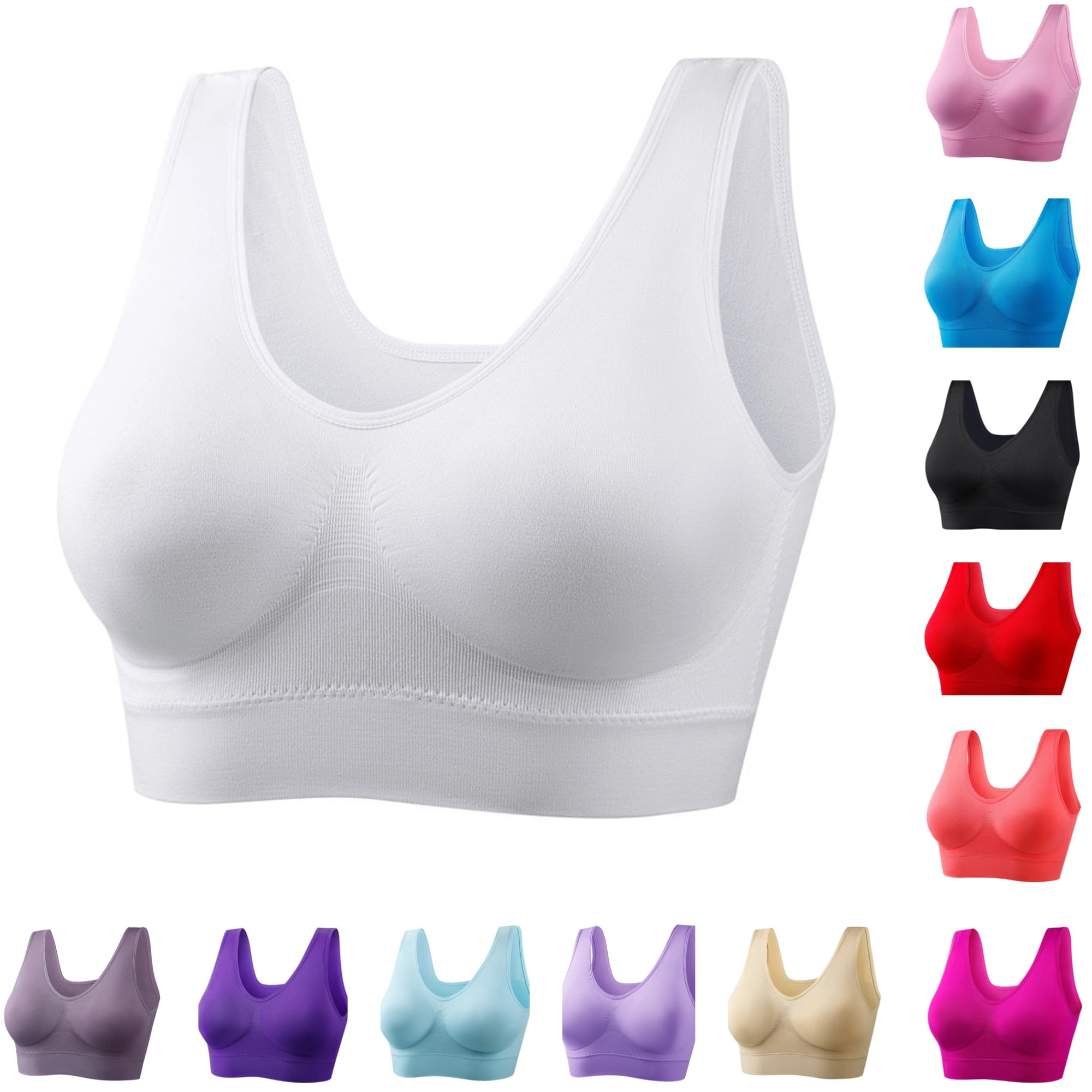 HNMKIU Bras for Women Wireless Seamless Adjustable Daily Bra Light ...