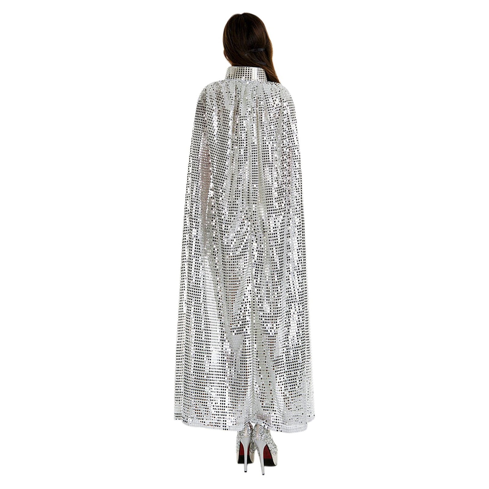 HNMKIU Cape with Hooded Sequin Cape for Women and Men Carnival Prop ...