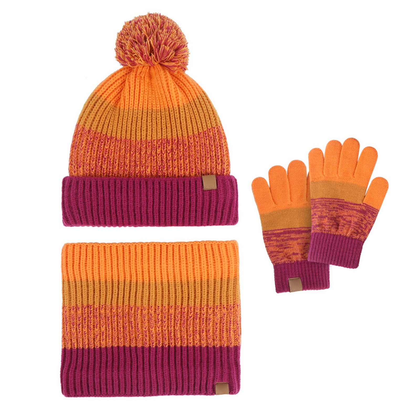 HNMKIU Children's Winter Hat Scarf and Gloves Set Fashionable Outdoor ...