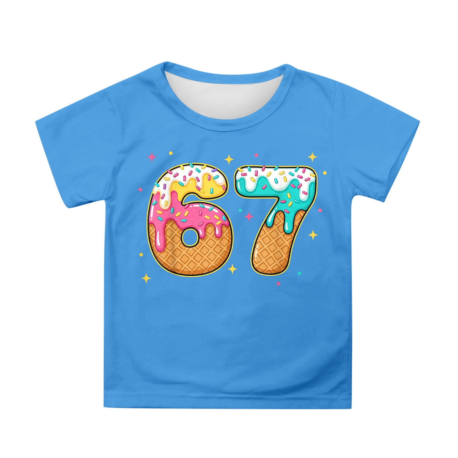 HNMKIU Cool Graphic Ice Number Print Short Sleeve Casual Tee For Boys ...