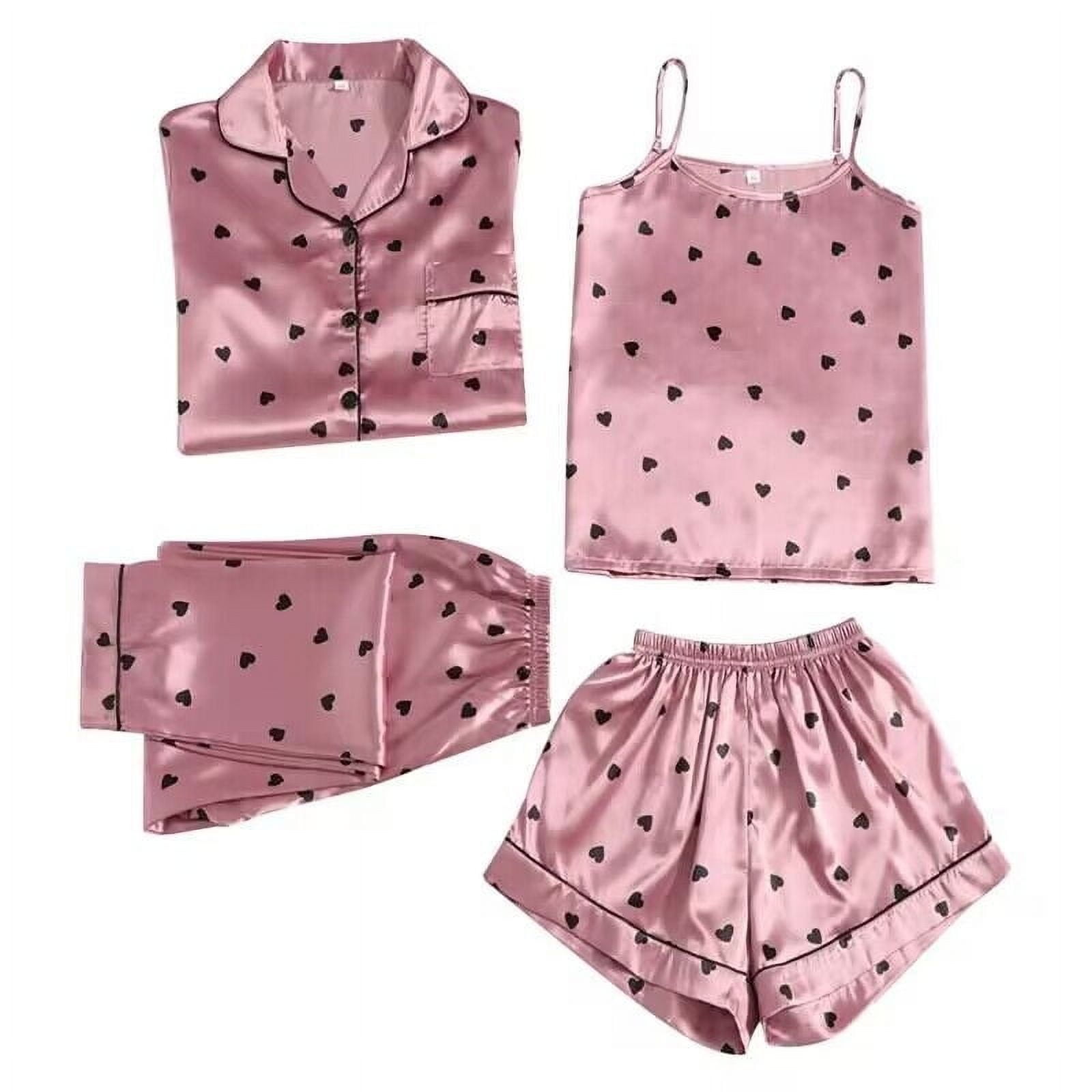 HNMKIU Cute Pajamas For Women Home Suit Print Fashion Slim Pajamas Four ...