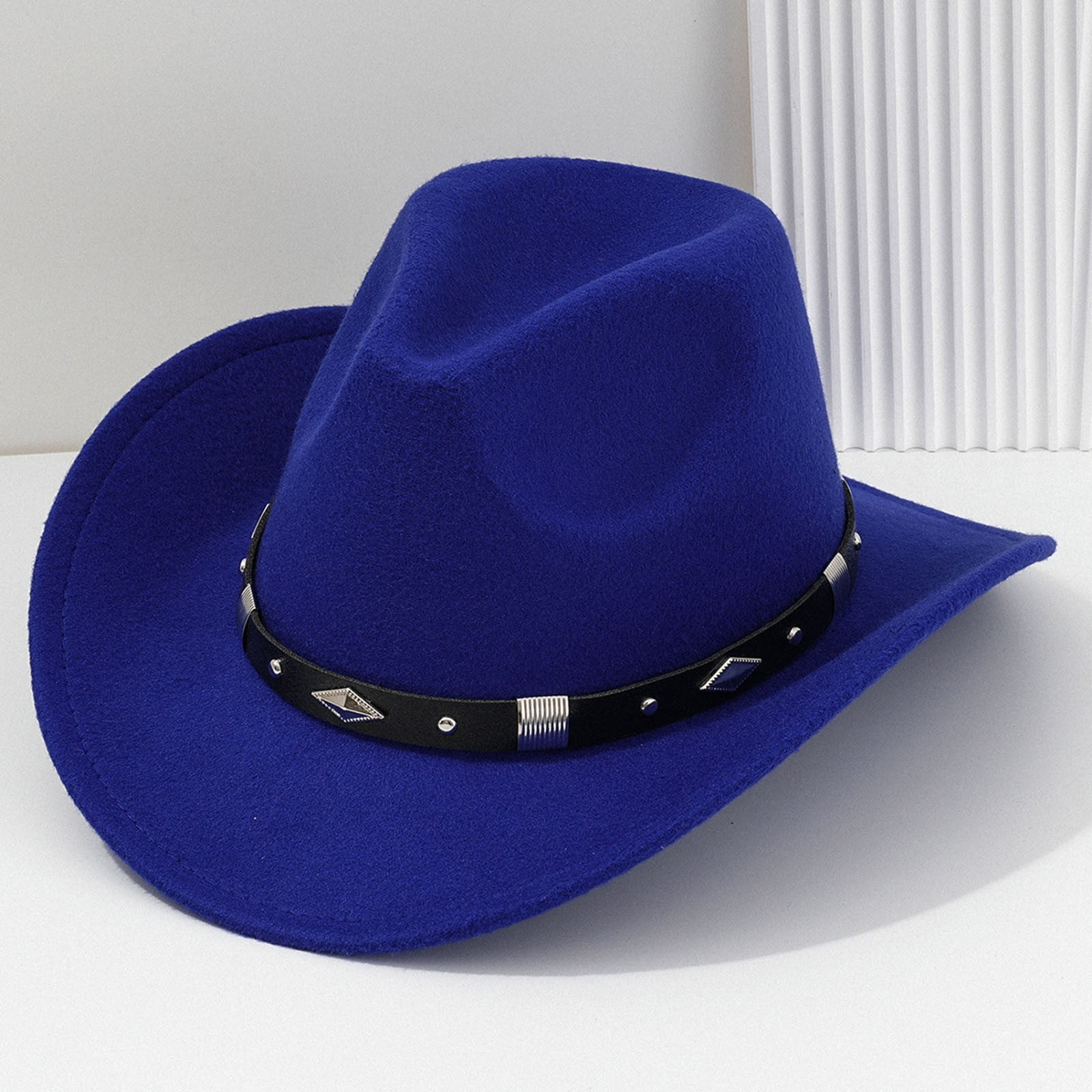 HNMKIU Elegant Unisex Western Cowboy Hat With Metal For Outdoor ...