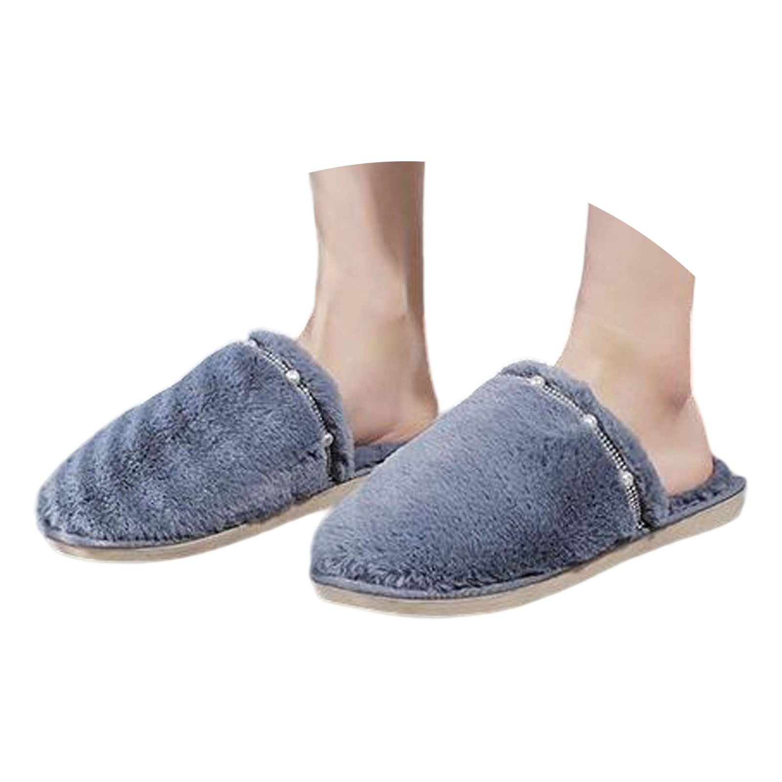 HNMKIU Elegant Women's Cozy Home Slippers Warm Flat Scuff with ...