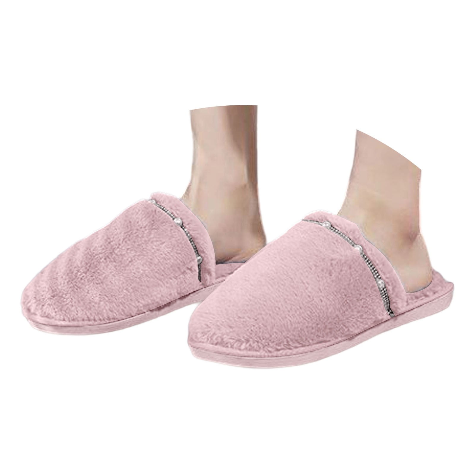 HNMKIU Elegant Women's Cozy Home Slippers Warm Flat Scuff with ...