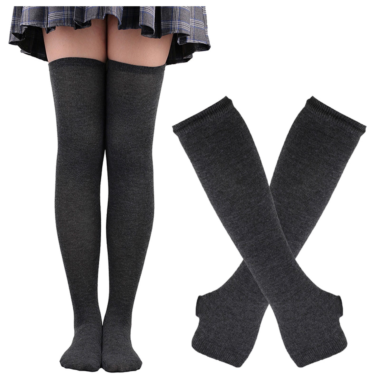 HNMKIU Extra Long Thermal Knit Over The Knee Winter Socks For Extreme ...