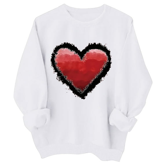 HNMKIU Girls Hoodies & Sweatshirts Valentines Graphic Long Sleeve Crew ...