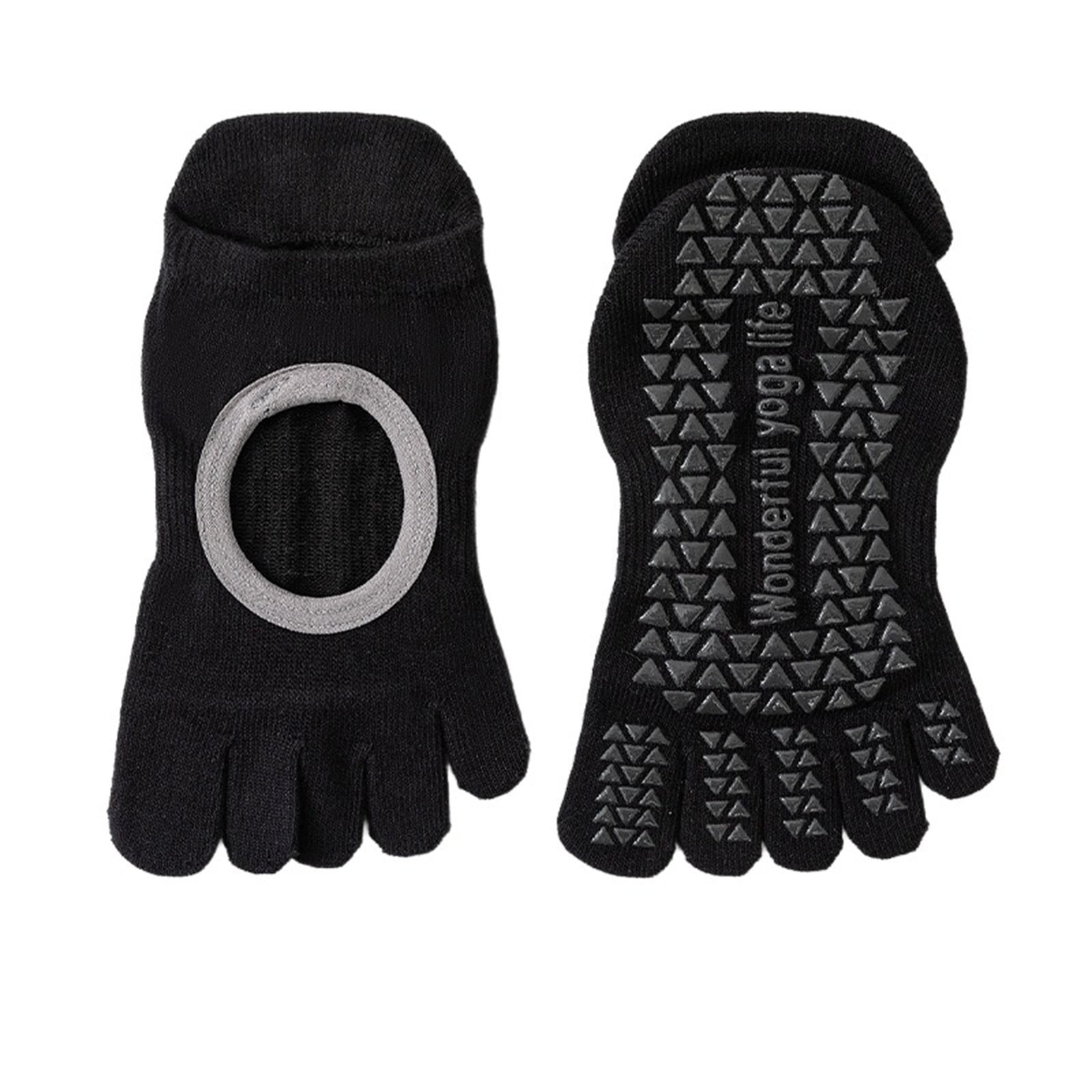 HNMKIU Grip Socks With Silicone Padding Toe Separator For Yoga Workouts ...