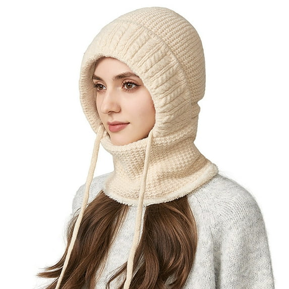 HNMKIU Hats Winter Warm Trapper Hat with Ears and Detachable Scarf for ...