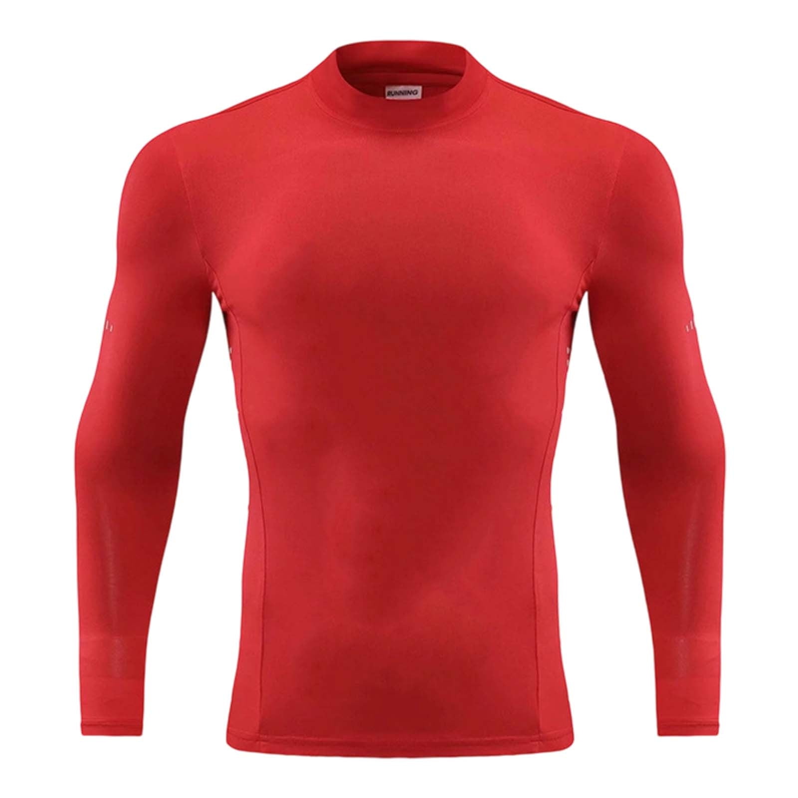 HNMKIU High Neck Long Sleeve Compression Athletic Shirt For Boys ...