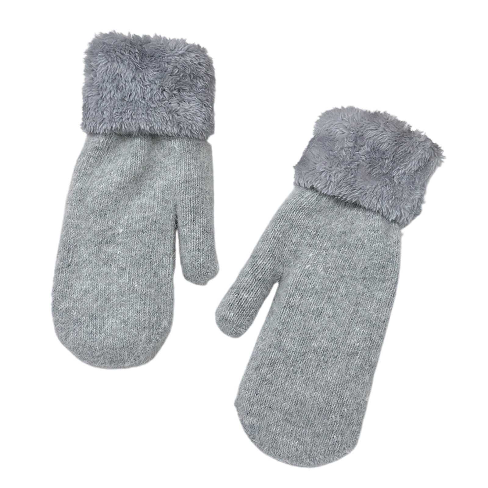 HNMKIU Korean Style Winter Fashion Warm Mittens Full Finger Knitted ...