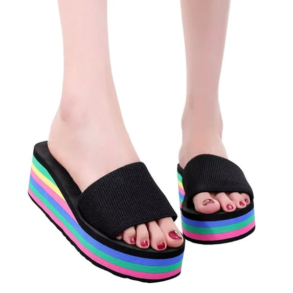 HNMKIU Ladies Summer Fashion Outdoor Slippers Beach Sandals with ...