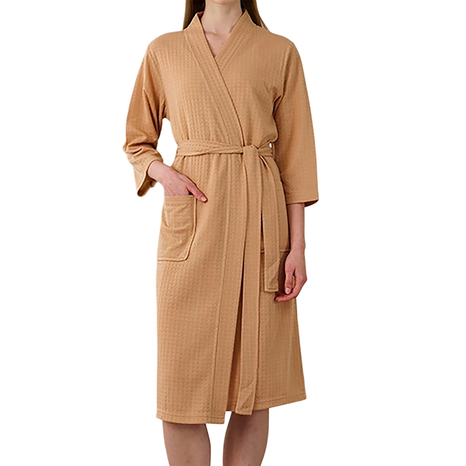 HNMKIU Lightweight Couples Robes with Three Quarter Sleeve Absorbent ...