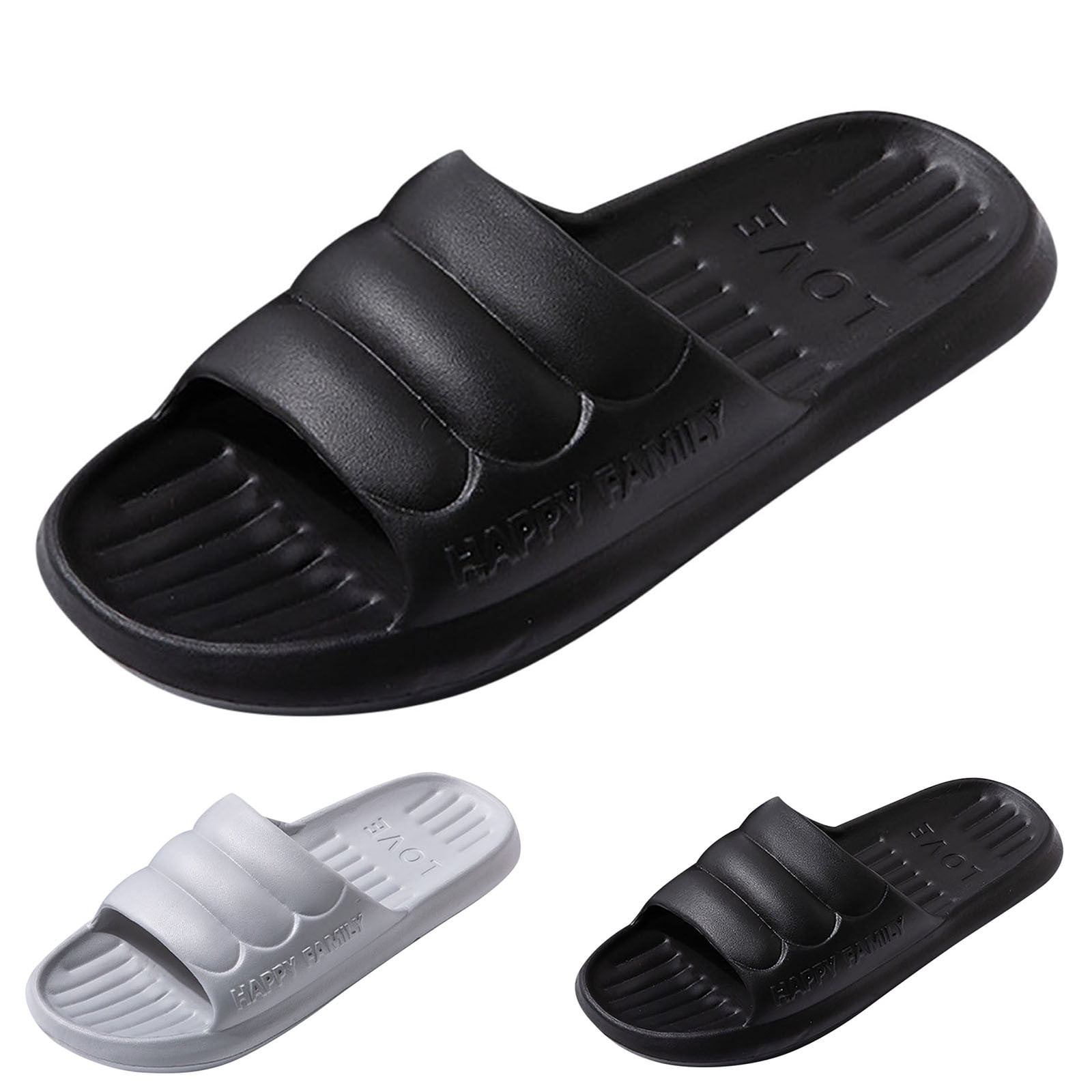 HNMKIU Men's Comfortable Outdoor Slippers Flip Flops for Casual Beach ...
