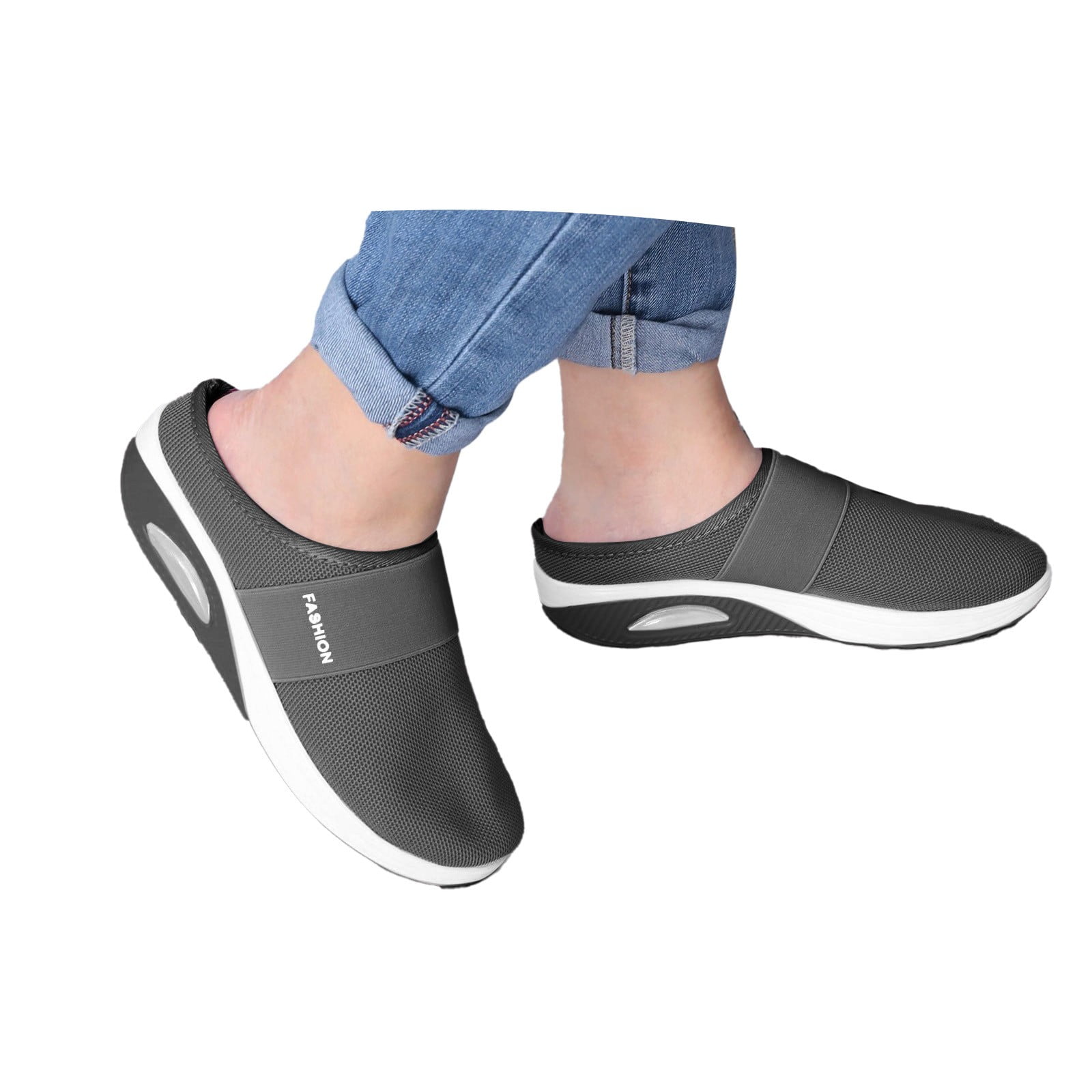 HNMKIU Womens Slippers Summer Fashion Solid Color Fine Mesh Wrapped Toe ...