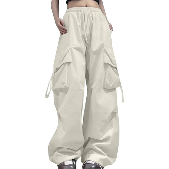 HNMKIU Plus Size Design Loose Large Pocket Cargo Pants Women with ...