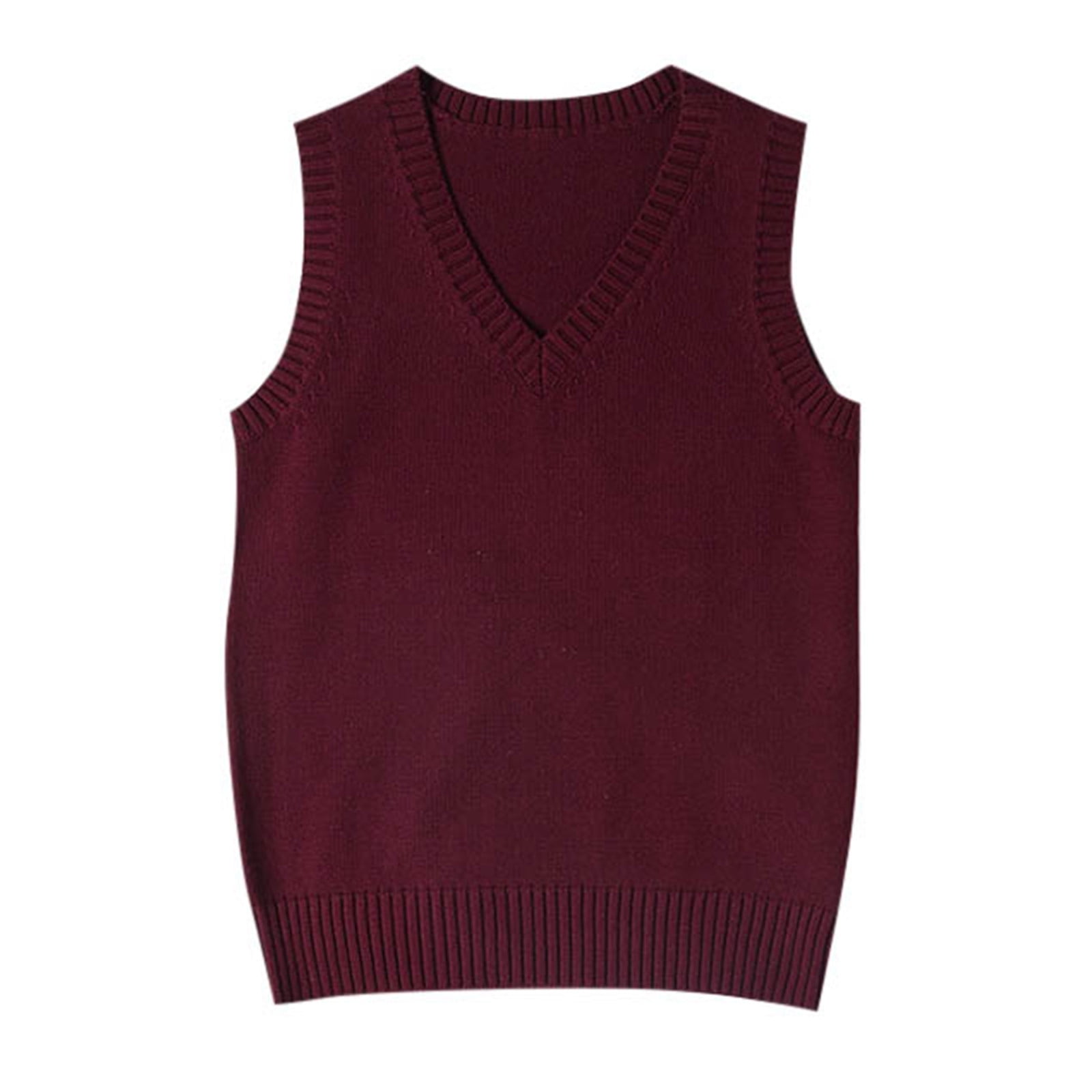 HNMKIU Preppy Style School Sweater Vest for Women Knitted Sleeveless ...