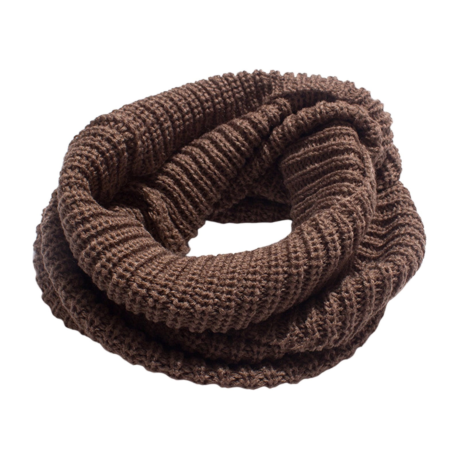 HNMKIU Scarf - Women's Thick Knit Winter Two Loop Pullover Scarf Khaki ...