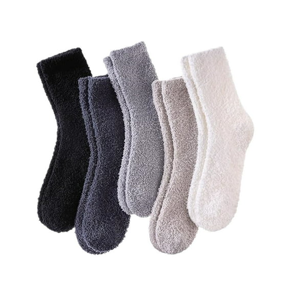 HNMKIU Soft Coral Thermal Socks Mid Winter Warm Slipper Socks for ...