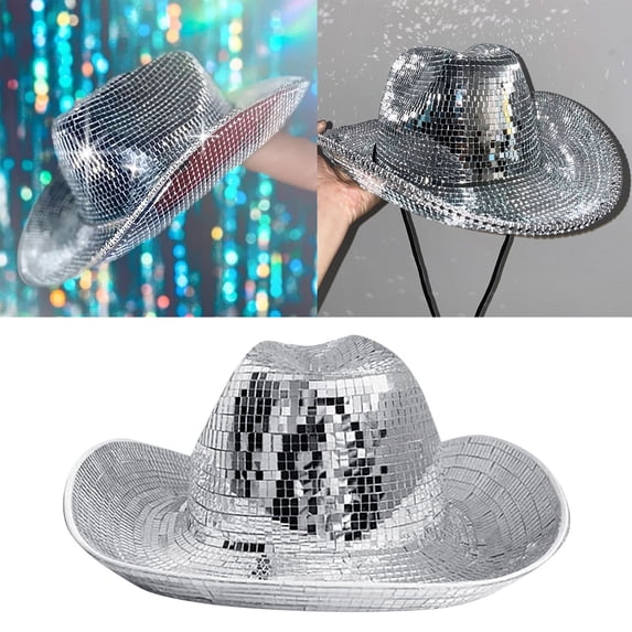 HNMKIU Stylish Reflective Cowboy Hat for Prom Party and Outdoor ...