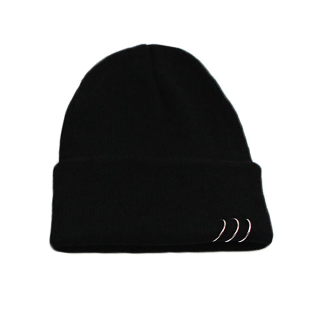 HNMKIU Stylish Winter Knitted Baseball Hat with Metal Ring Buckle ...