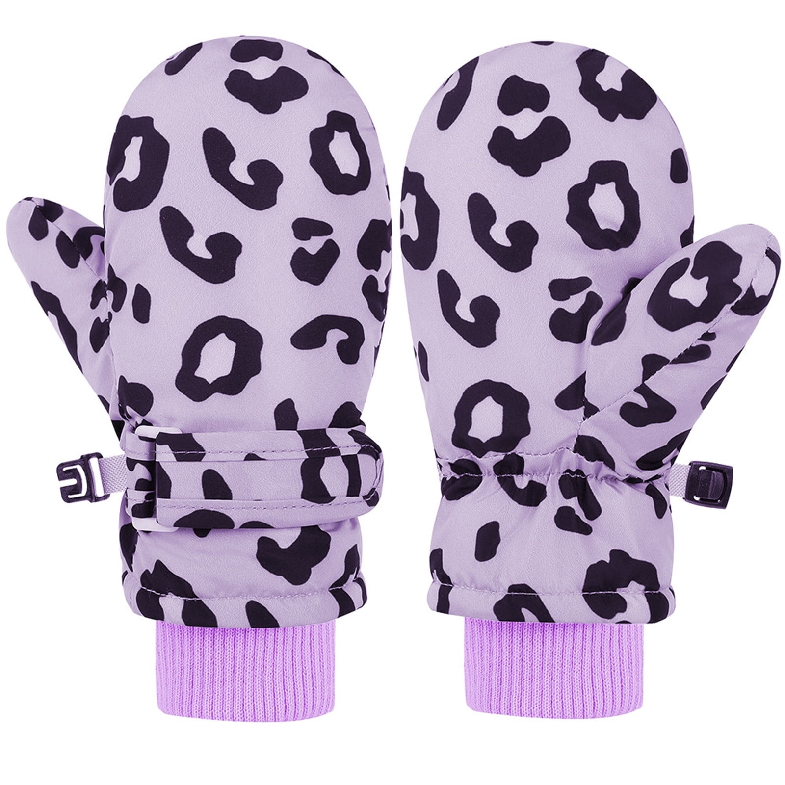 HNMKIU Warm Cartoon Leopard Print Ski Mittens For Toddlers And Kids ...